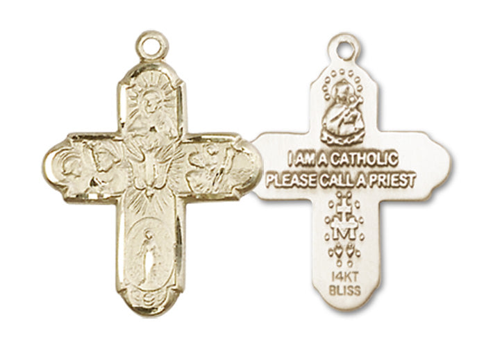 5-Way Cross Custom Pendant in Sterling Silver, 14kt Yellow Gold, or ...