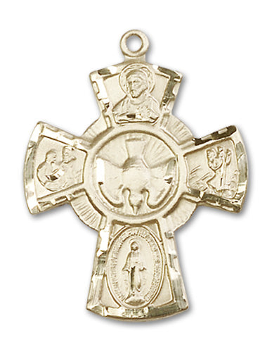 5-Way Cross Custom Pendant in Sterling Silver, 14kt Yellow Gold, or ...