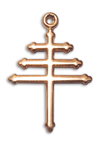 Maronite Cross Custom Pendant in Sterling Silver, 14kt Yellow Gold ...