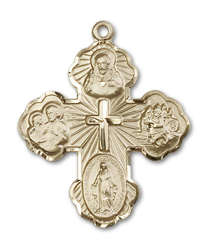 5-Way Cross Custom Pendant in Sterling Silver, 14kt Yellow Gold, or ...
