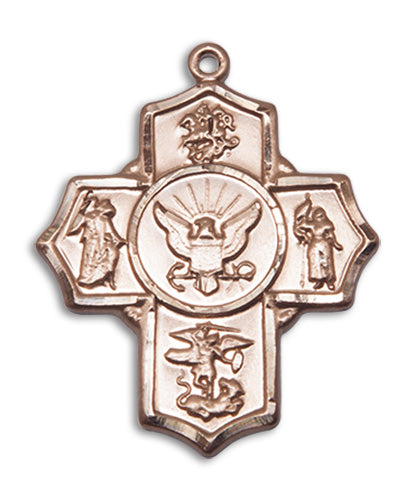 5-Way Cross / Navy Custom Pendant in Sterling Silver, 14kt Yellow Go ...