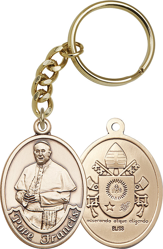 Pope Francis Keychain in Silver Oxide or Gold Oxide – Catholic Inspirations