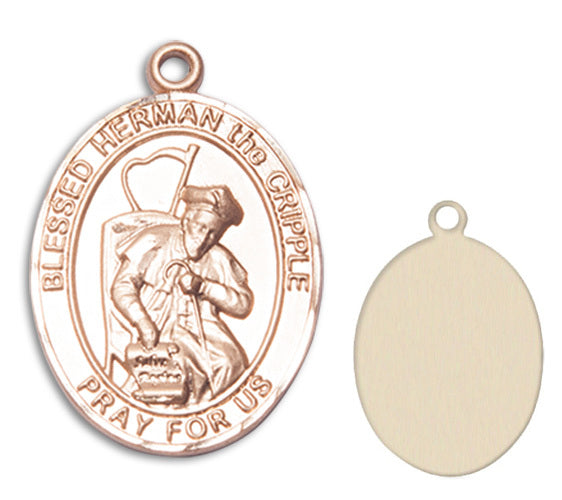 Blessed Herman the Cripple Custom Medal in Sterling Silver, 14kt Yel ...